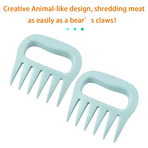Meat Claws for Shredding,BBQ Meat Shredder Claws,Meat Claws for Shredding Pulled Pork, Chicken, Turkey, and Beef- Handling & Carving Food,Easily Lift, Handle, Shred, and Cut Meats (light blue)