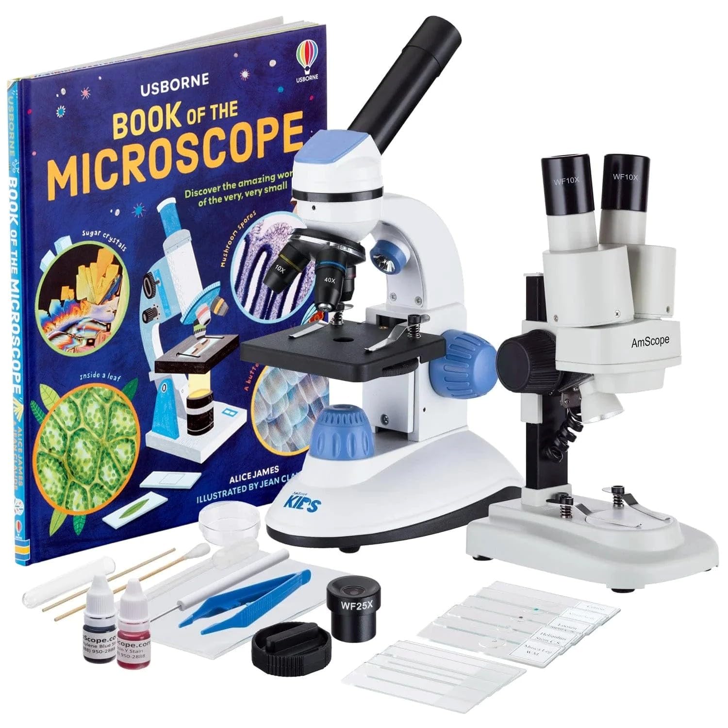 IQCrew Science Discovery Set with 20X Stereo Microscope and 1000X Compound Microscope for Kids and Students