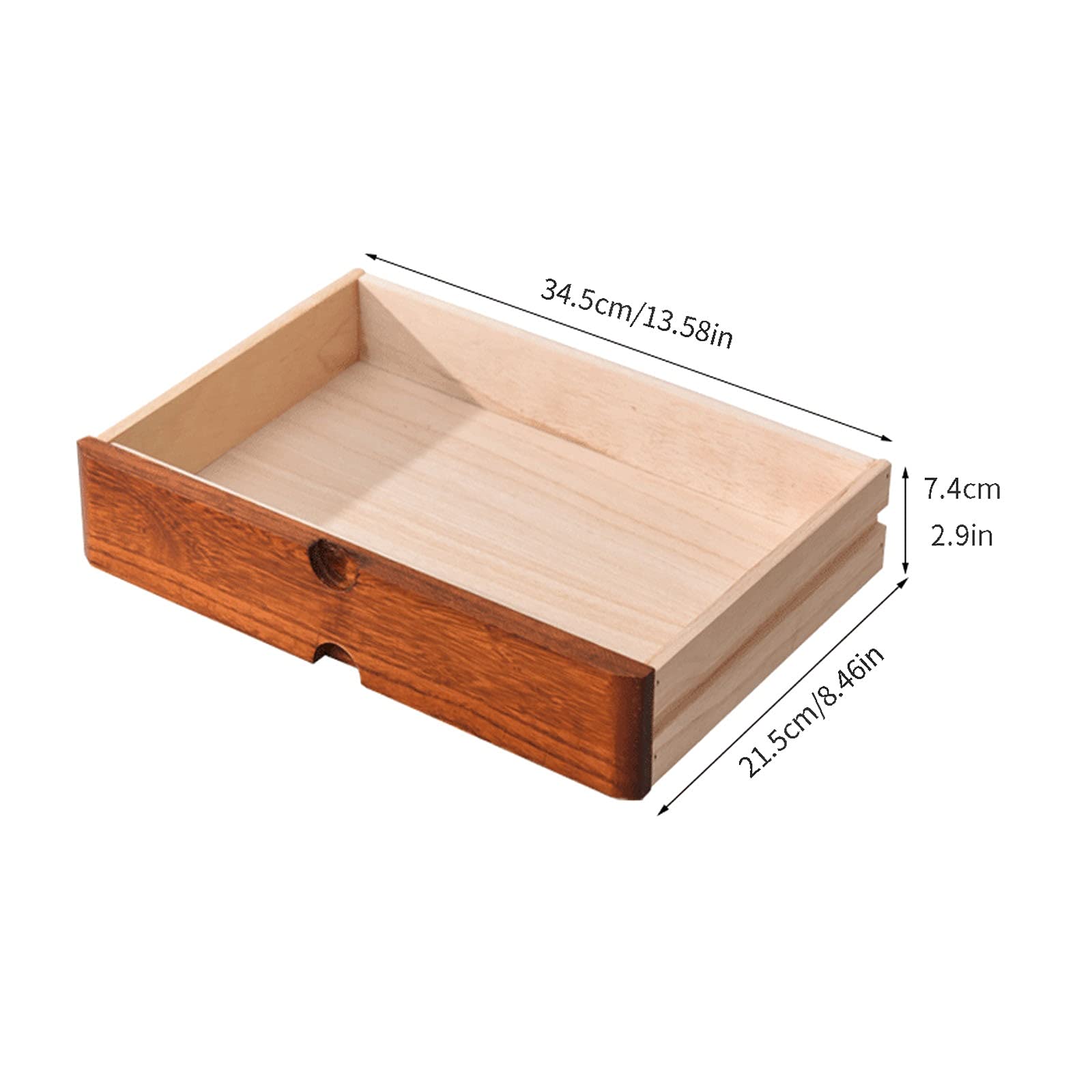 LEYT Wooden Desktop Storage Box with 3 Drawers, Office Supplies A4/Receipt File Organizer, Flat File Cabinet (Color : B)