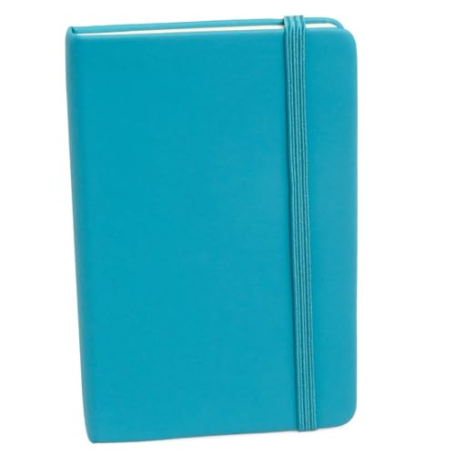 A6 Pocket Size Mini Notebooks with Hardcover - Ruled Small Journal Set for School, Home & Office - 124 pages (3.7" x 5.7") with Inner Pocket (Turquoise, 3 Pack)