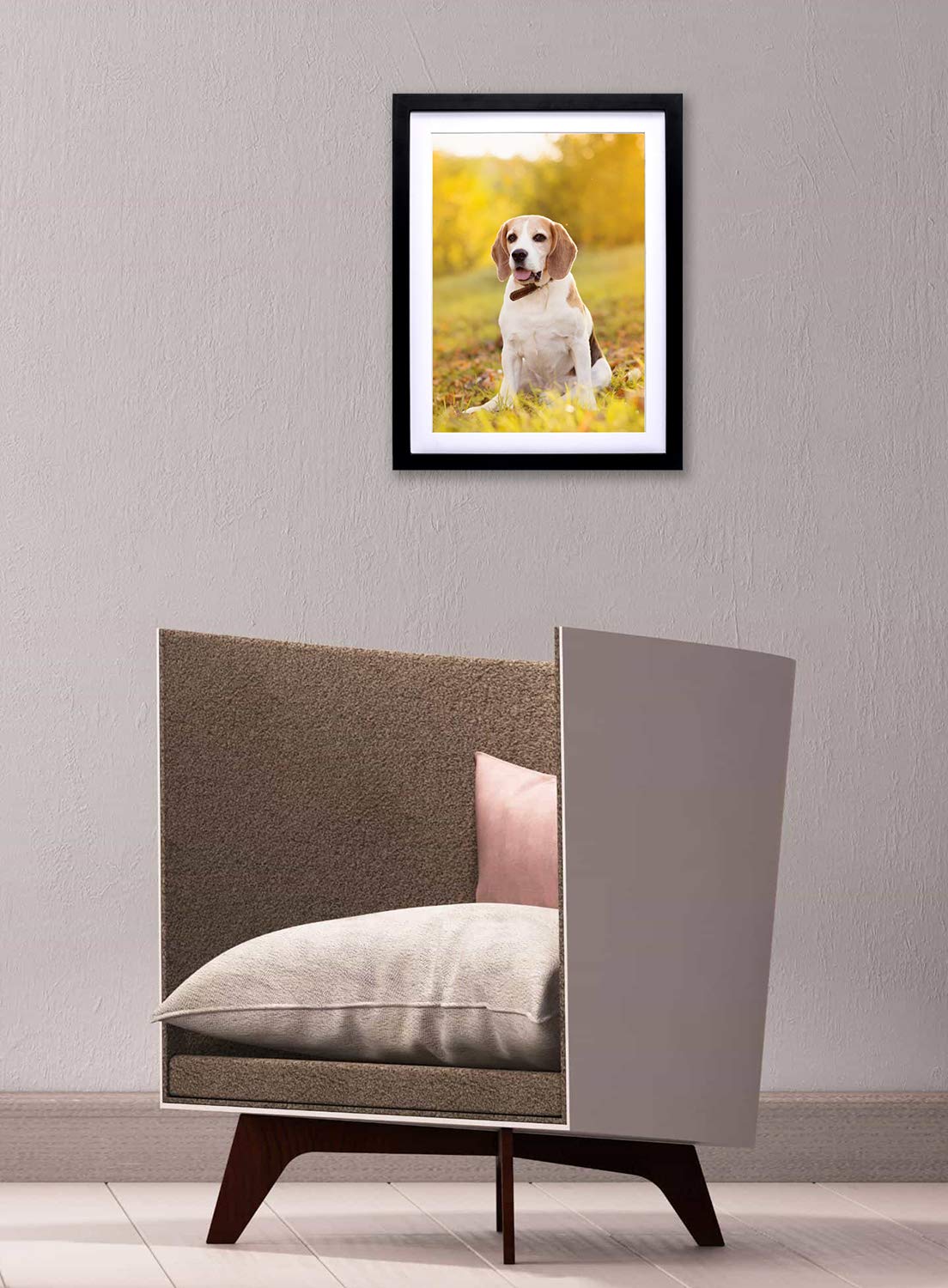 IOOSTAR 12x16 Diamond Painting Picture Frame Display Pictures 10 x 14 inch/25x35 cm with Mat or 12 x 16 inch/30x40 cm Without Mat Photo Frames Diamond Art Frame Natural Solid Wood Black (YNCK002)