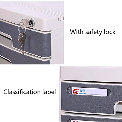 Storage Cabinet with Drawers Floor Storage Cabinet Flat File Cabinet Storage, Desktop Drawer Cabinet, Size 11.6''x 15.5''x 12.7'', Pink/Blue/Gray, 10 Layers with Lock/Blank Label, Increase Work Effici