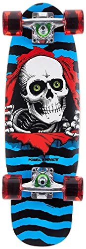 Powell Peralta Micro Mini Ripper Skateboard Cruiser Complete Skateboard - Blue 7.5" x 24"