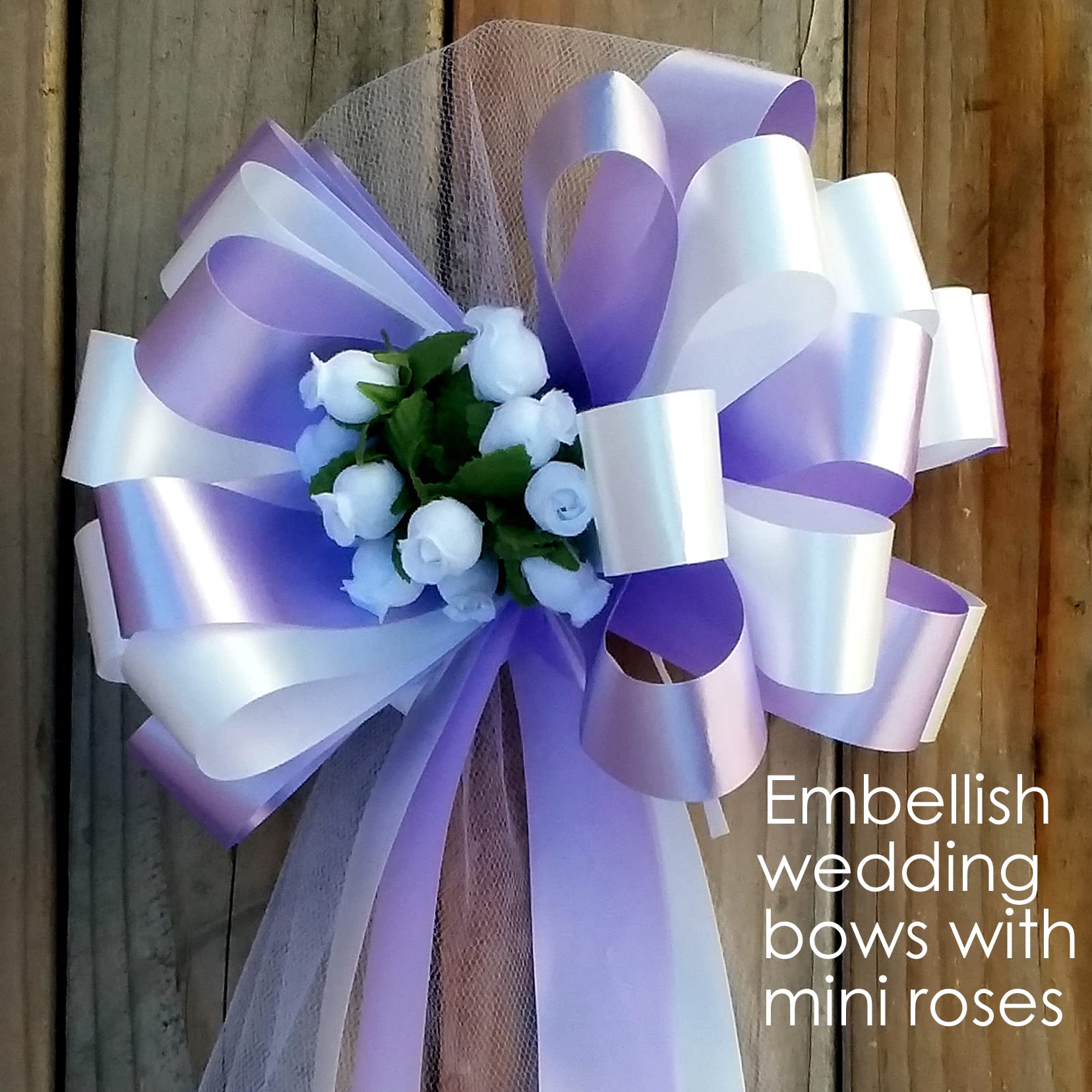 GiftWrap Etc. White Artificial Silk Flower Roses - 12 Mini Bouquets of 12 Rosebuds, 144 Rosebuds Total, Wedding, Reception, Anniversary, Wreath, Bridal Shower