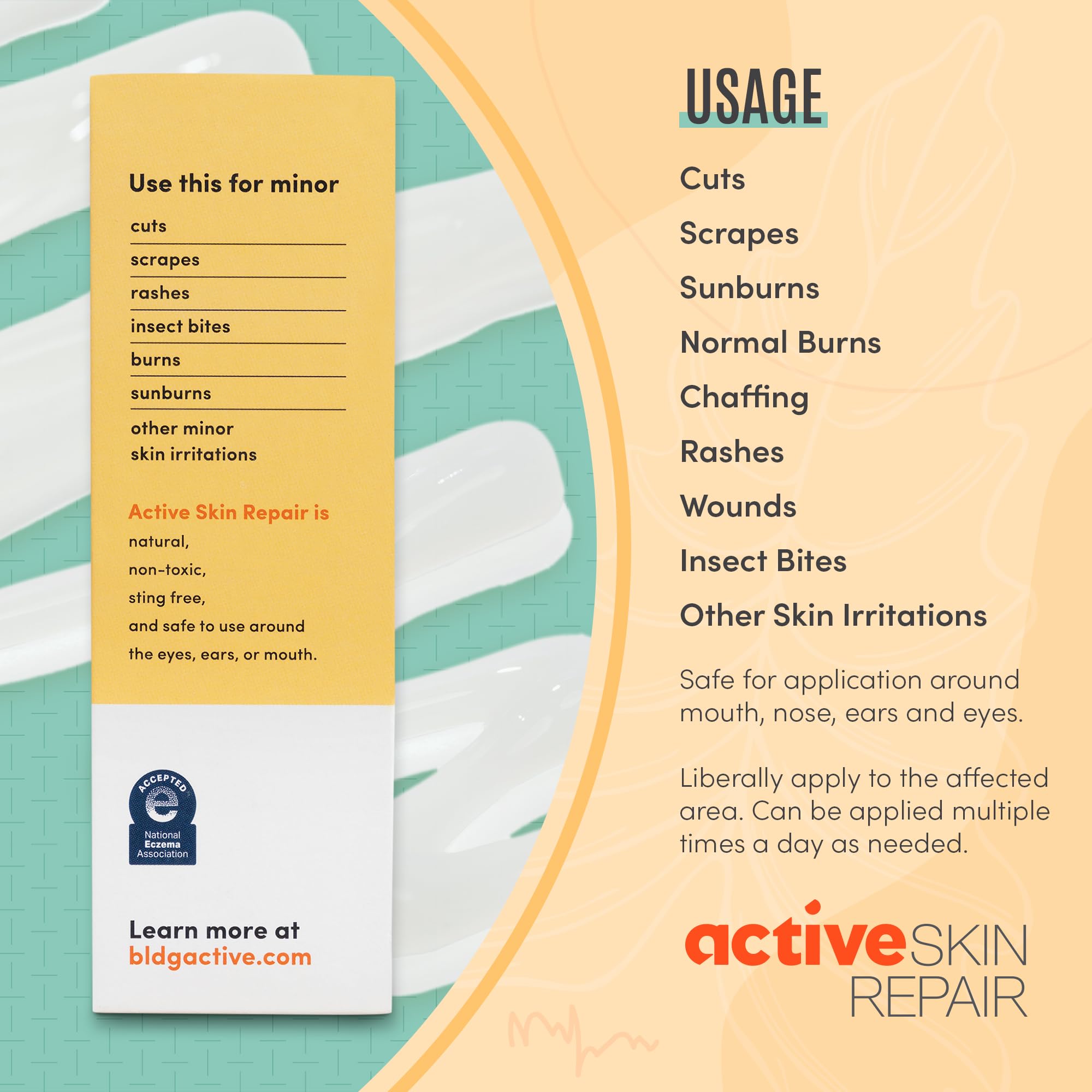 Active Skin Repair First Aid Healing Skin Hydrogel - Natural & Non-Toxic Repairing Ointment with Hypochlorus Acid for Minor Cuts, Wounds, Scrapes, Rashes, Sunburns, & More, HSA/FSA Eligible, 3 oz
