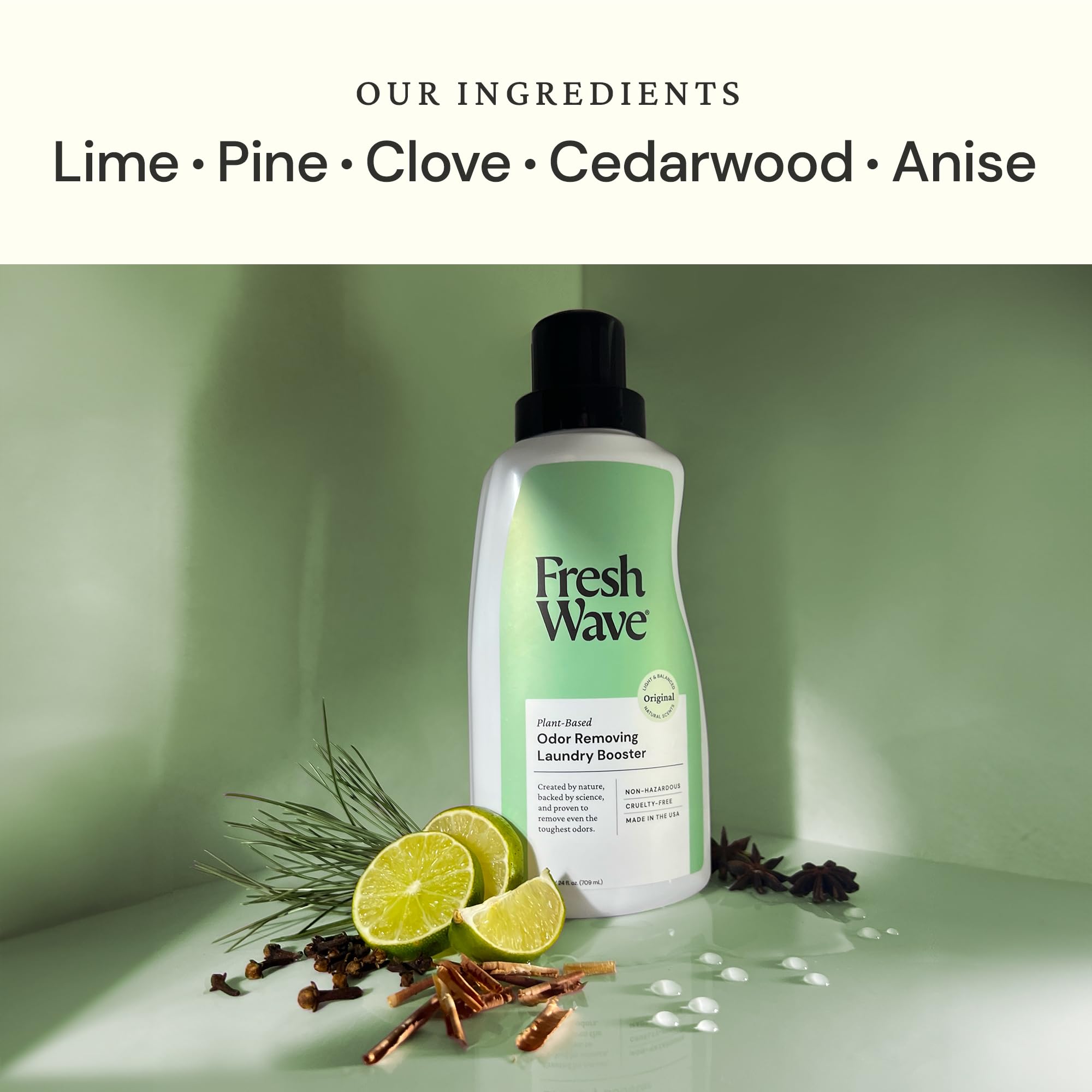 Fresh Wave Odor Removing Laundry Booster, 24 fl. Oz. | Laundry Scent Booster | Safer Odor Relief | Natural Plant-Based Odor Eliminator | Pet Bedding, Activewear, Blankets, Clothes & Fabrics