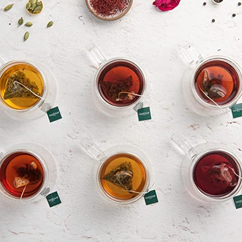 VAHDAM, Assorted Tea Bags Sampler - 40 Flavors, 40 Tea Bag | Tea Bags Variety Pack - Herbal Tea, Green Tea, Chai Tea, Black Tea in Tea Assortment Gift Set, Tea Bags Variety Pack
