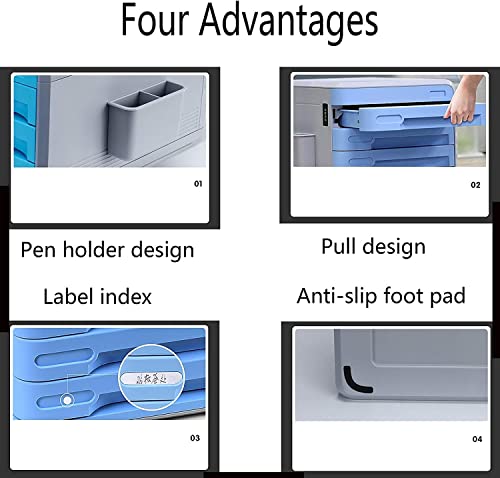 Storage Cabinet with Drawers Floor Storage Cabinet Flat File Cabinet Storage, Desktop Drawer Cabinet, with Digital Code Lock and Pen Holder Design, Size 11.8''x 14.9''x 8.8'' Cosmetics/Medicine Cabine