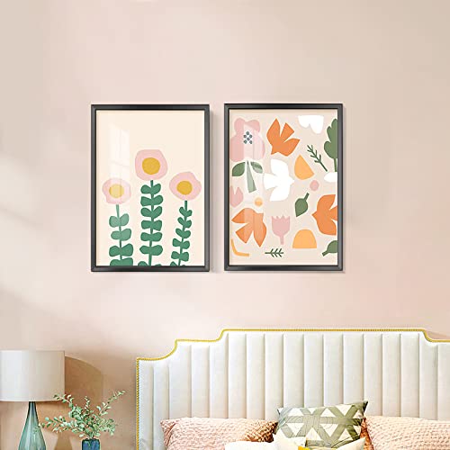 AntNest A4 Aluminum Picture Frame, Acrylic Front, Thin Black Metal Poster Frame for 8.3x11.7 Pictures, Horizontal/Vertical Wall Mount, Wall Hook Included