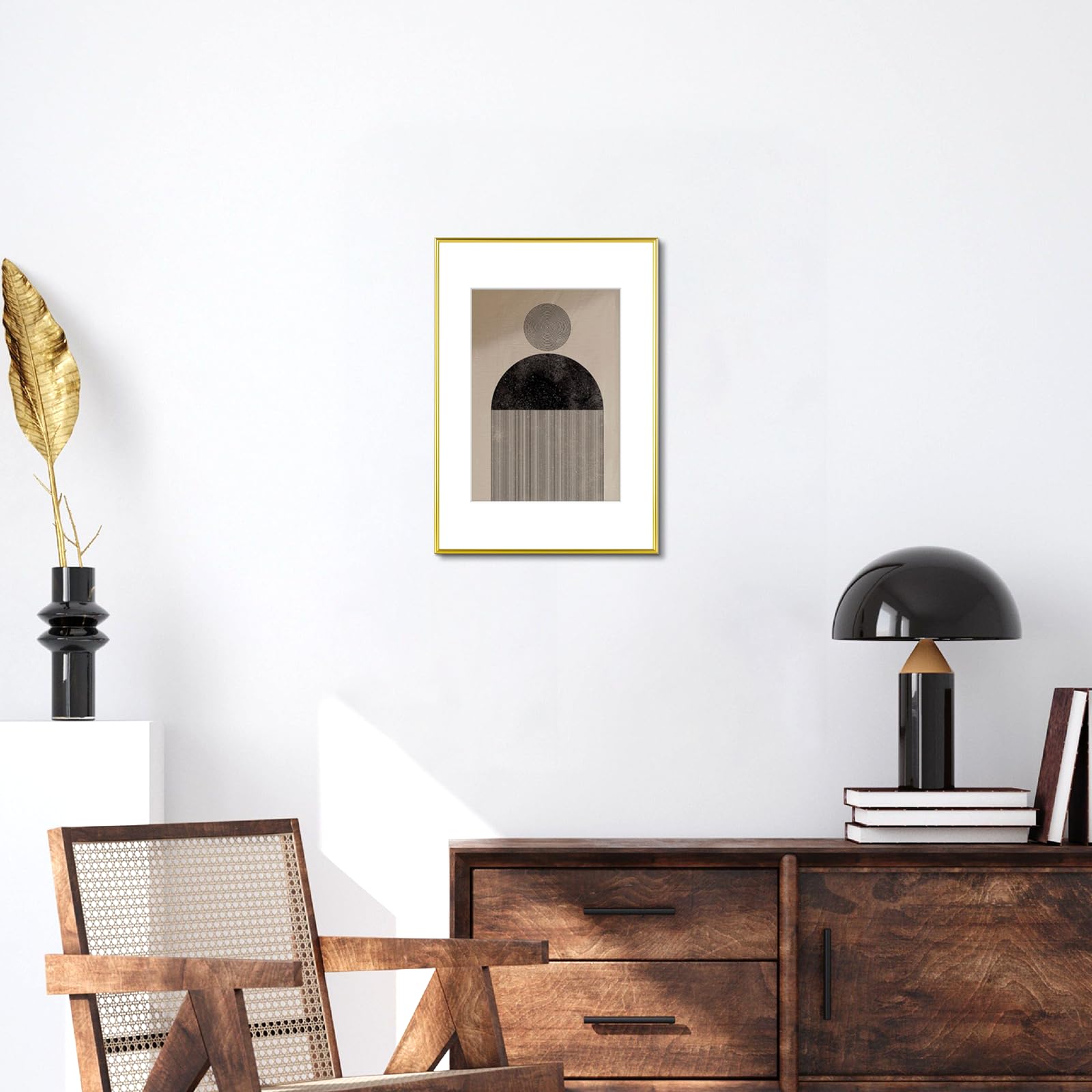 Homso A3 Picture Poster Frame, Display Pictures A4 with Mat or 11.7x16.5 Without Mat, Thin Border Metal with Plexiglass for Horizontal and Vertical, Gold
