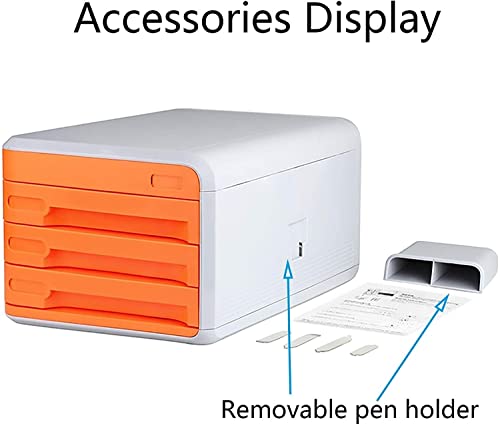 Storage Cabinet with Drawers Floor Storage Cabinet Flat File Cabinet Storage, Desktop Drawer Cabinet, with Digital Code Lock and Pen Holder Design, Size 11.8''x 14.9''x 8.8'' Cosmetics/Medicine Cabine