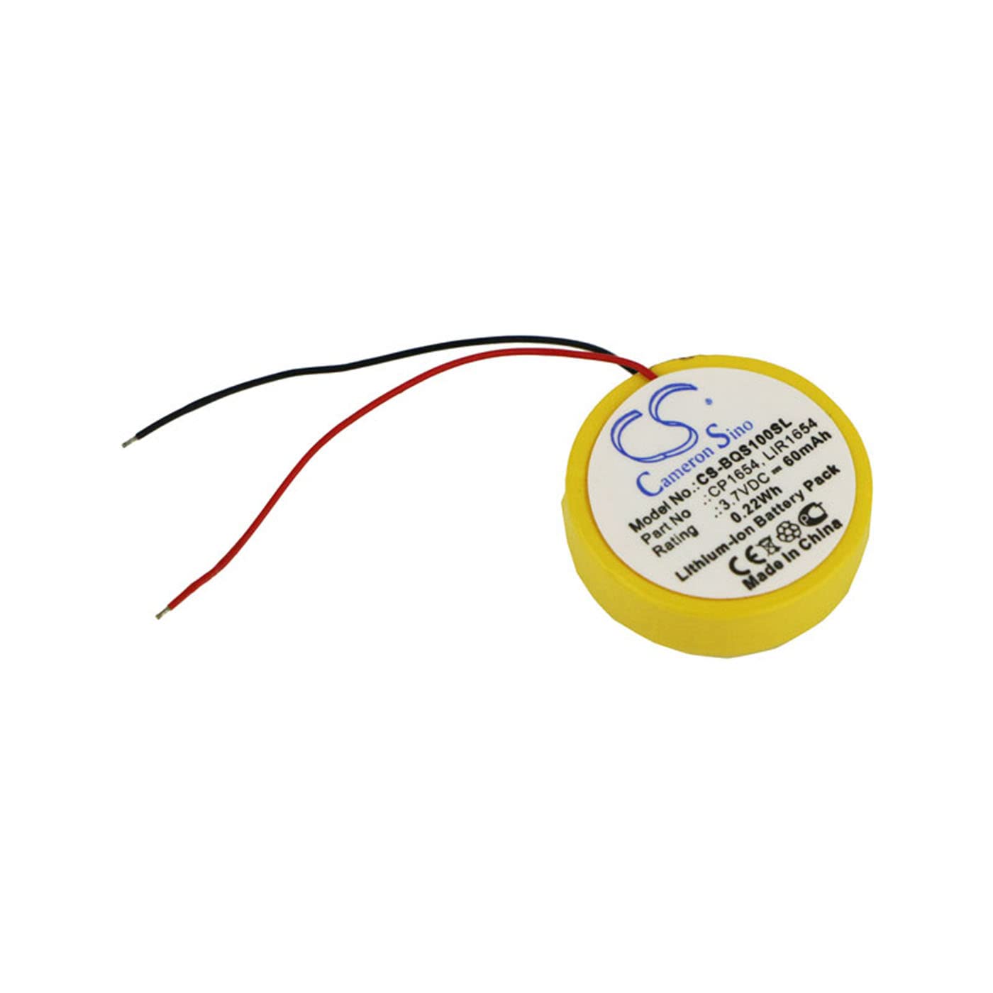 Cameron Sino Battery for Bose soundsport Pulse, SoundSport Wireless PN: CP1654, LIR1654 60mAh / 0.22Wh