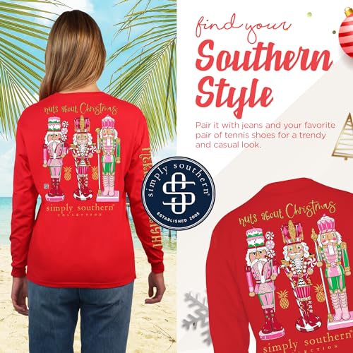 Simply Southern Don't Stop Believing Women's Long Sleeve T-Shirt (X-Large) Red