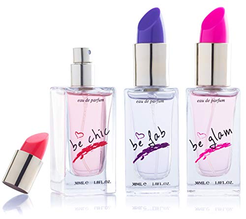 SCENTED THINGS Lippity Split Body Spray Girl Perfume, Eau De Parfum Teen Girl Gifts, Lipstick Shaped Bottles, 3 Piece Set