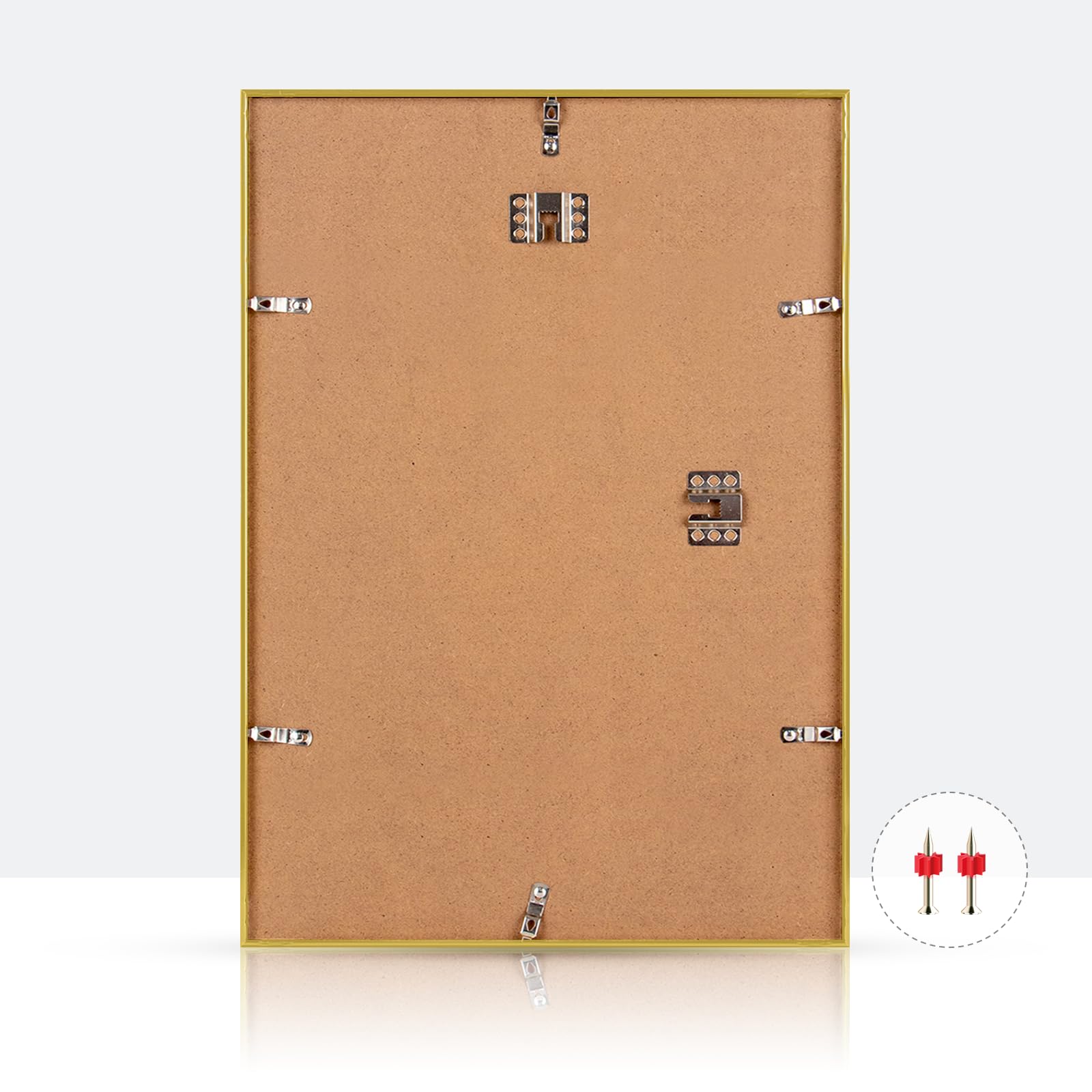 Homso A3 Picture Poster Frame, Display Pictures A4 with Mat or 11.7x16.5 Without Mat, Thin Border Metal with Plexiglass for Horizontal and Vertical, Gold