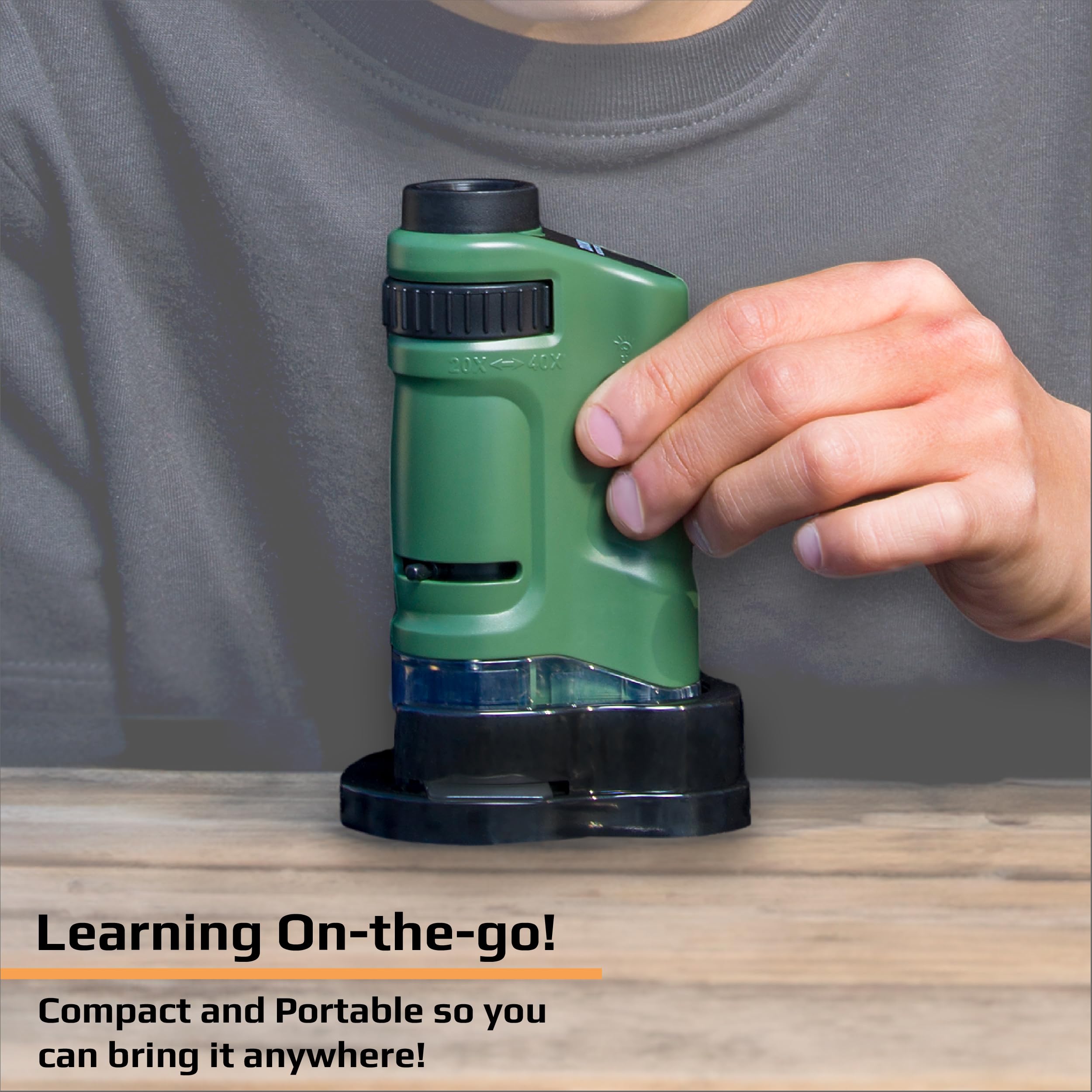 Carson MicroBrite 20x-40x Zoom LED Lighted Pocket Microscope (MM-24)