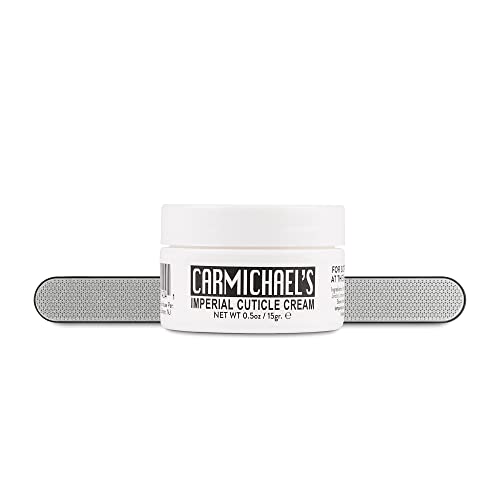 Caswell-Massey Luxury Nail Care Set, Diamond Dust Nail File & Carmichael's Cuticle Cream, Deeply Moisturizing, Made in The USA, 0.4 Oz Jar