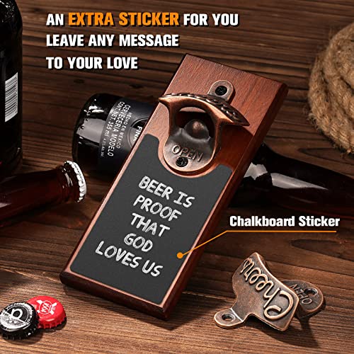Gifts for Men Dad, Wall Mounted Magnetic Beer Bottle Opener, Valentines Day Anniversary Birthday Gift for Him Husband Grandpa, Cool Stuff Gadgets Housewarming Wedding Presents