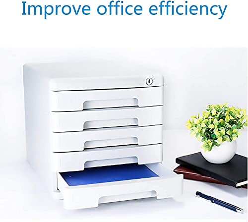 File Cabinet Durable Desktop Drawer Organizer 5 Layers File Cabinet Desktop Office Supplies Vanity (White)