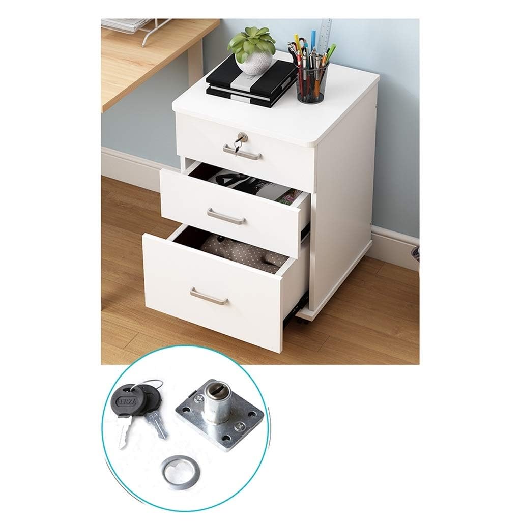 YUZDNM Wooden Desk Storage Box with Lockable Drawers - Solid Wood Desk Organizers - A4 Office Supplies/Receipt File Organizer, Flat File Cabinet (Color : Brown)