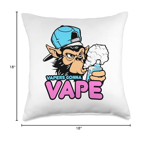 Vapers Gonna Vape Gorilla T-Shirt Vape Tee Throw Pillow