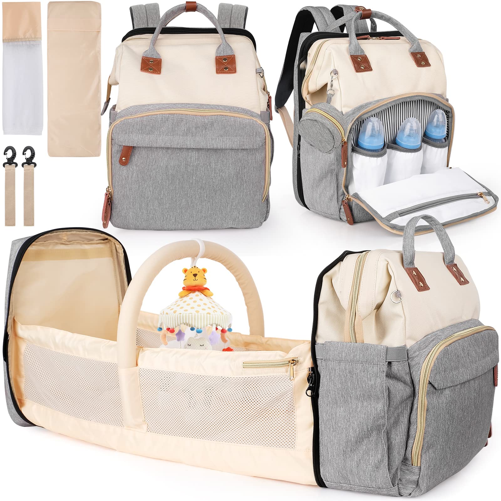 Diaper Bag Backpack Multifunctional Diaper Backpack with Extension Pad for Baby Boy and Girl Travel Baby Bag for Moms Dads