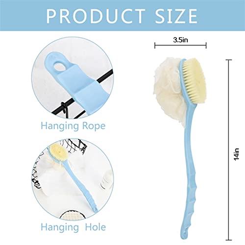 INGVY Dry Brushing Body Brush Bathroom Brush Long Handle Back Body Brush Bath Shower Scrubber Exfoliating Scrub Skin Massages Bathroom Products (Color : Blue)
