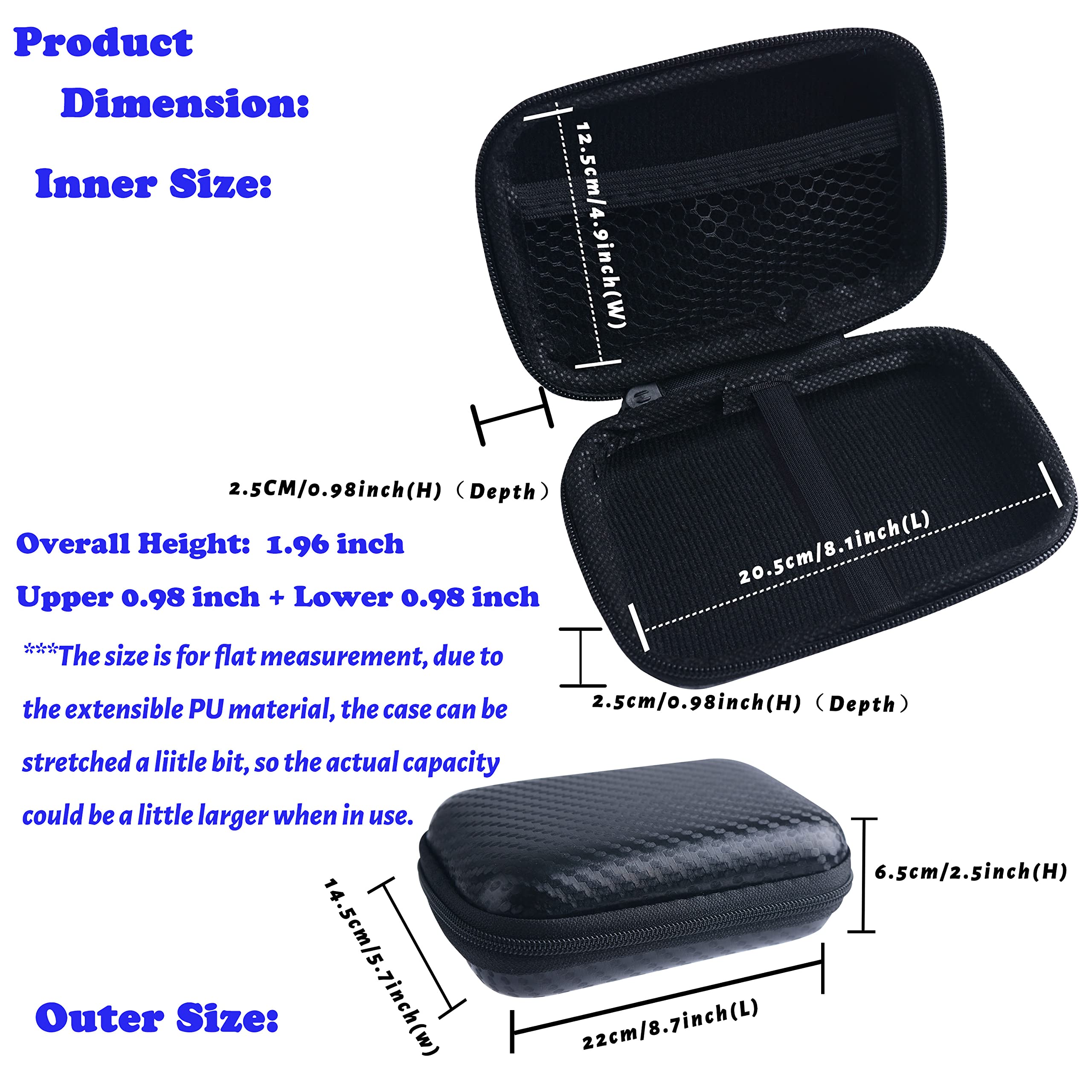 Wolfteeth Vape Case - 8.7 inch Smell Proof Vape Holder, Travel Case (Black, Empty)