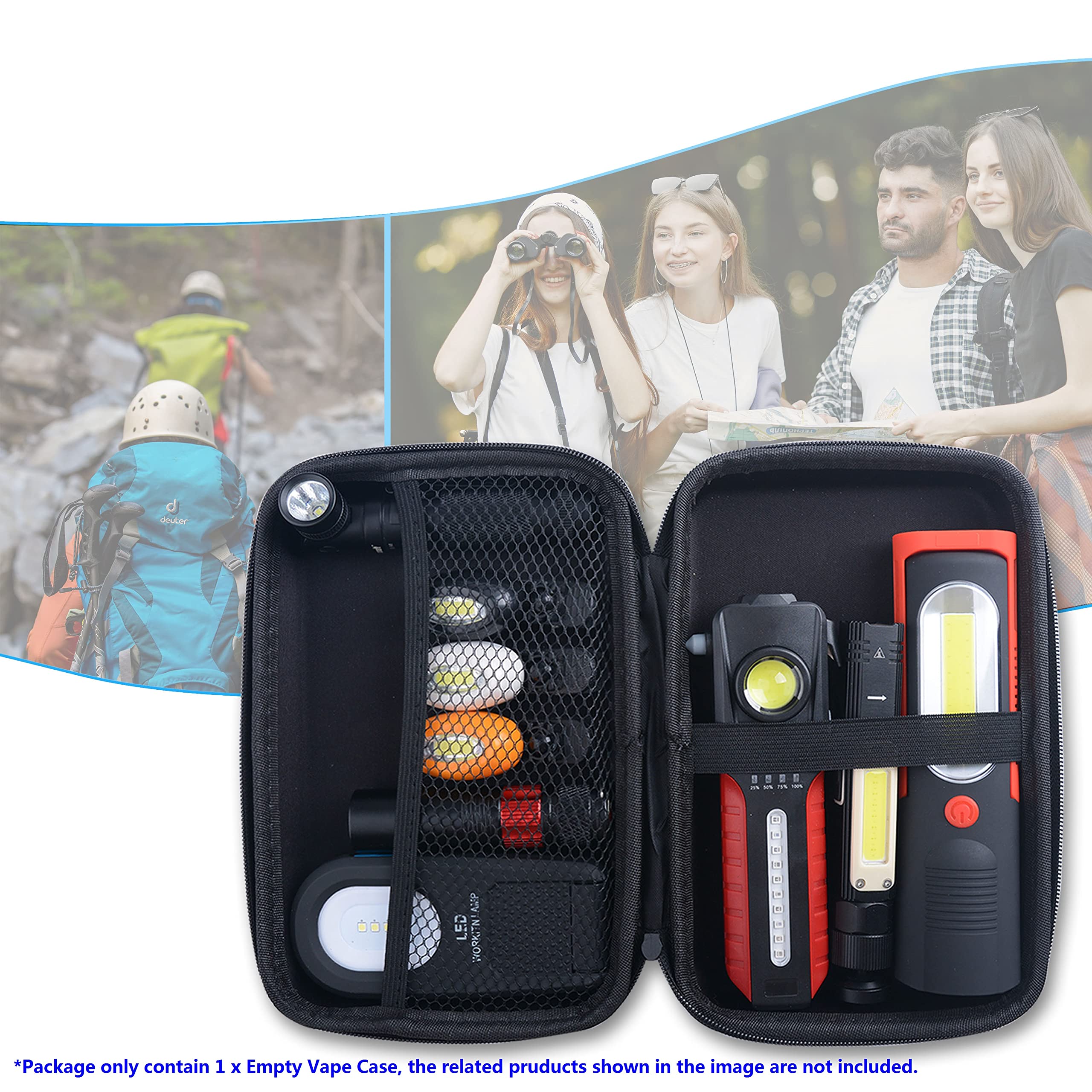 Wolfteeth Vape Case - 8.7 inch Smell Proof Vape Holder, Travel Case (Black, Empty)