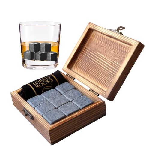 Whiskey Stones ā 9 Whiskey Rocks Whiskey Gifts for Men for Scotch, Whiskey, Bourbon, Tequila, Vodka, Rum, Wine