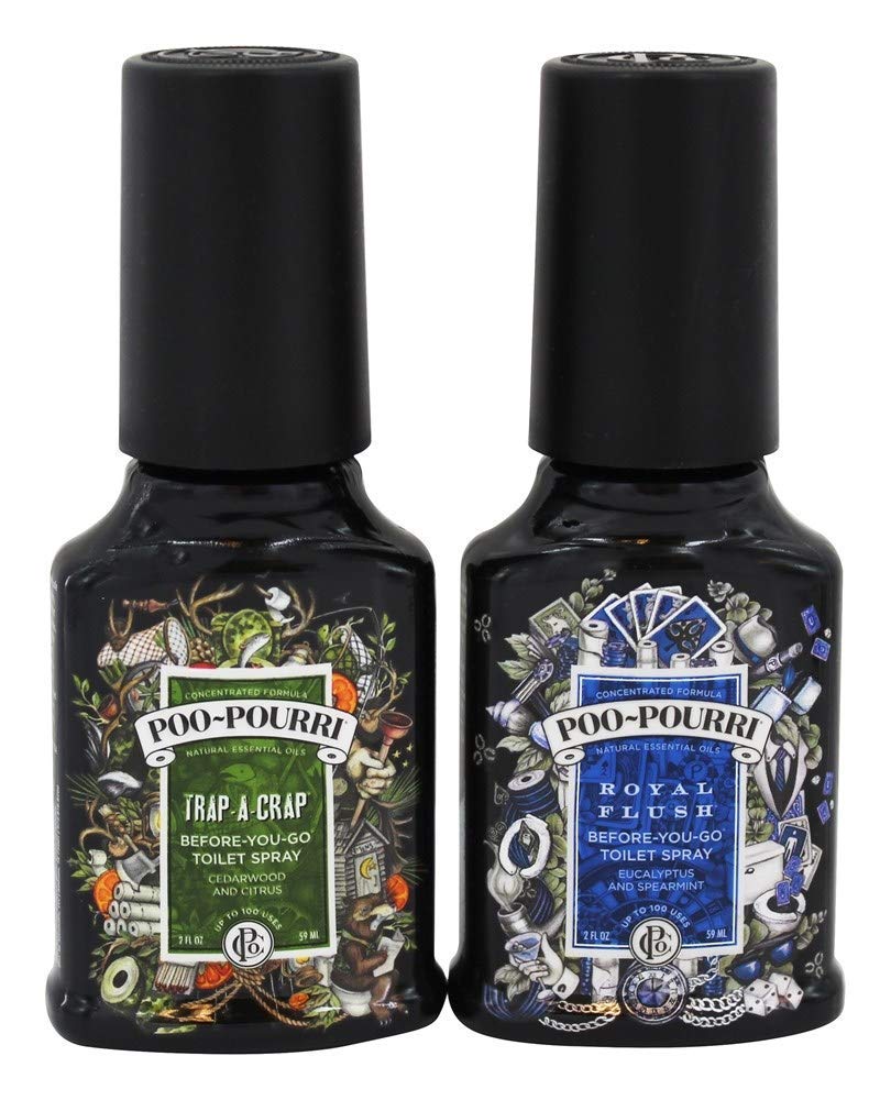 Poo-Pourri Before-You-Go Toilet Spray, Master Crapsman, Gift Set Variety 2 Fl Oz - Royal Flush and Trap-A-Crap