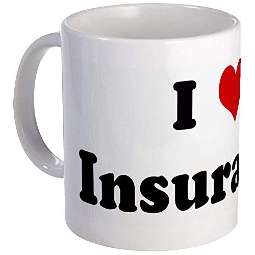 I Love Insurance Mug - Ceramic 11oz Coffee/Tea Cup Gift Stocking Stuffer