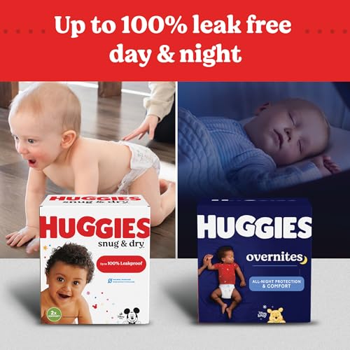 Huggies Size 1 Diapers, Snug & Dry Newborn Diapers, Size 1 (8-14 lbs), 256 Count (4 Packs of 64), Packaging May Vary