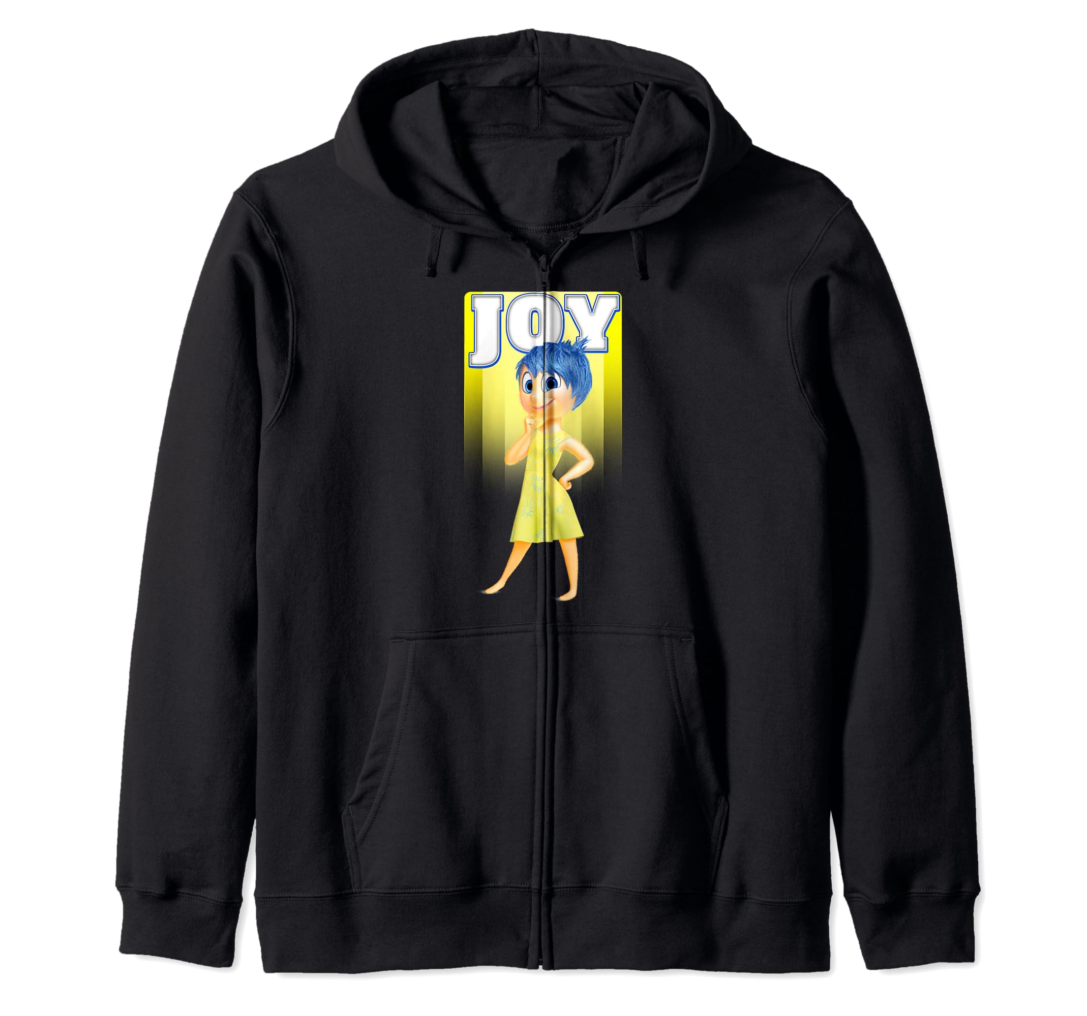 Disney Pixar Inside Out Joy Sunny Retro Portrait Logo Zip Hoodie