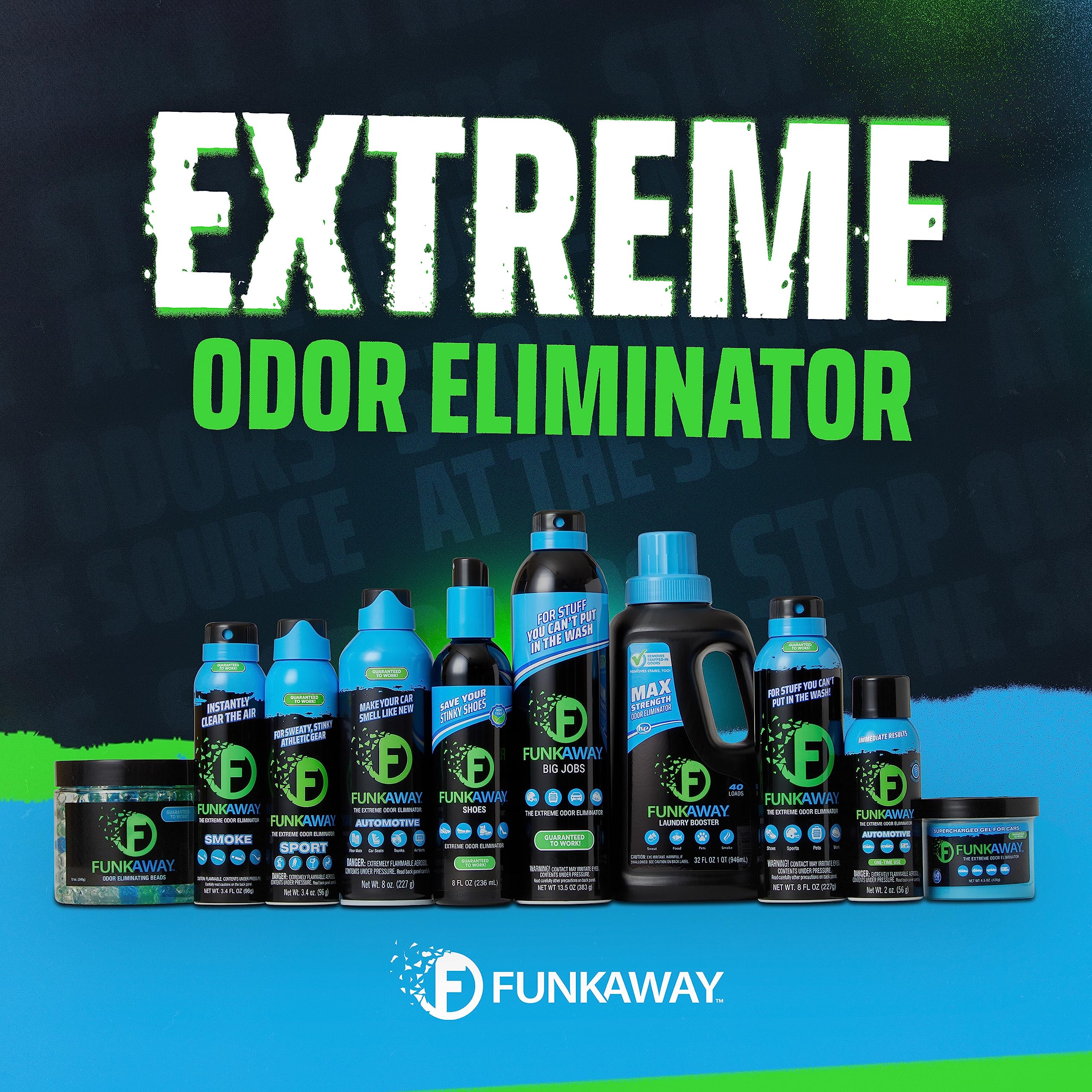 FunkAway Laundry Detergent Booster, 32 oz., Eliminates Extreme Trapped-In Odors and Stains from Activewear, Sports Uniforms, Pet Bedding, Towels and Bed Linens