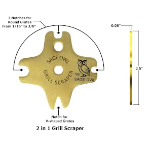 Standard Brass Grill Scraper with Handle, and an Additional Universal Brass Grill Scrapers Combo - Gifts for Men Who Have Everything