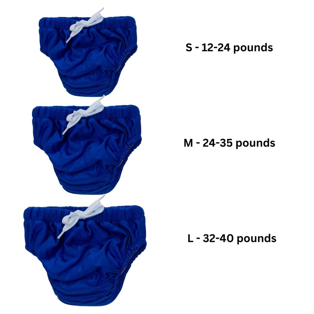 KaWaii Baby Swim Cloth Diaper, Reusable Unisex Infant Swimming Pants, Lightweight, Comfortable, Pack of 2 Blue and Green (S) 12-25 lbs