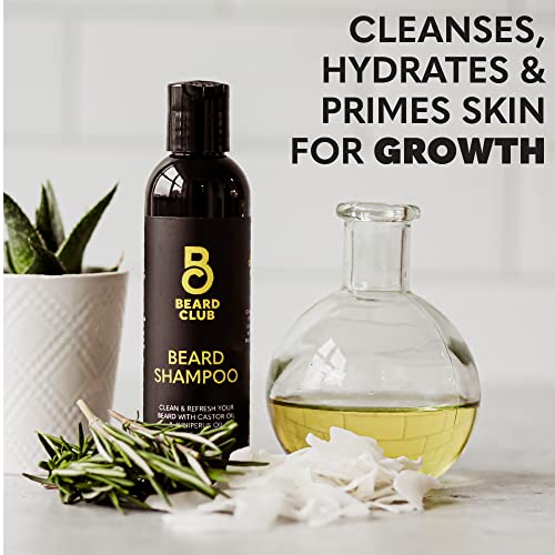 Beard Club - Everyday Beard Care Kit - Style, Moisturize and Grow a Healthier Beard - Straight Edge Razor, Beard Shampoo, Cedar Beard Balm and Beard Oil, Boar Bristle Beard Brush - Gift Kit