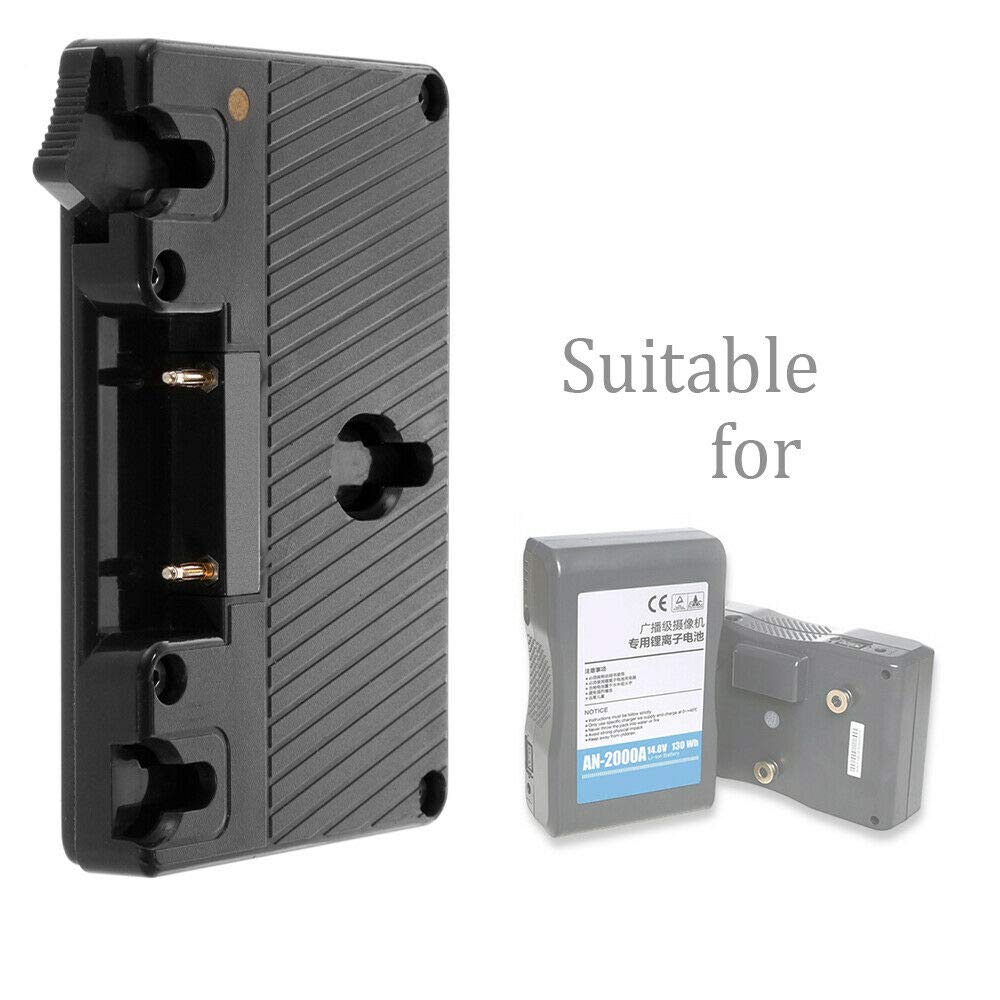 FocusFoto V-Mount Battery Power Plate Adapter with D-tap for Panasonic ANT0N Bauer Gold Mount Battery to V-Mount Battery