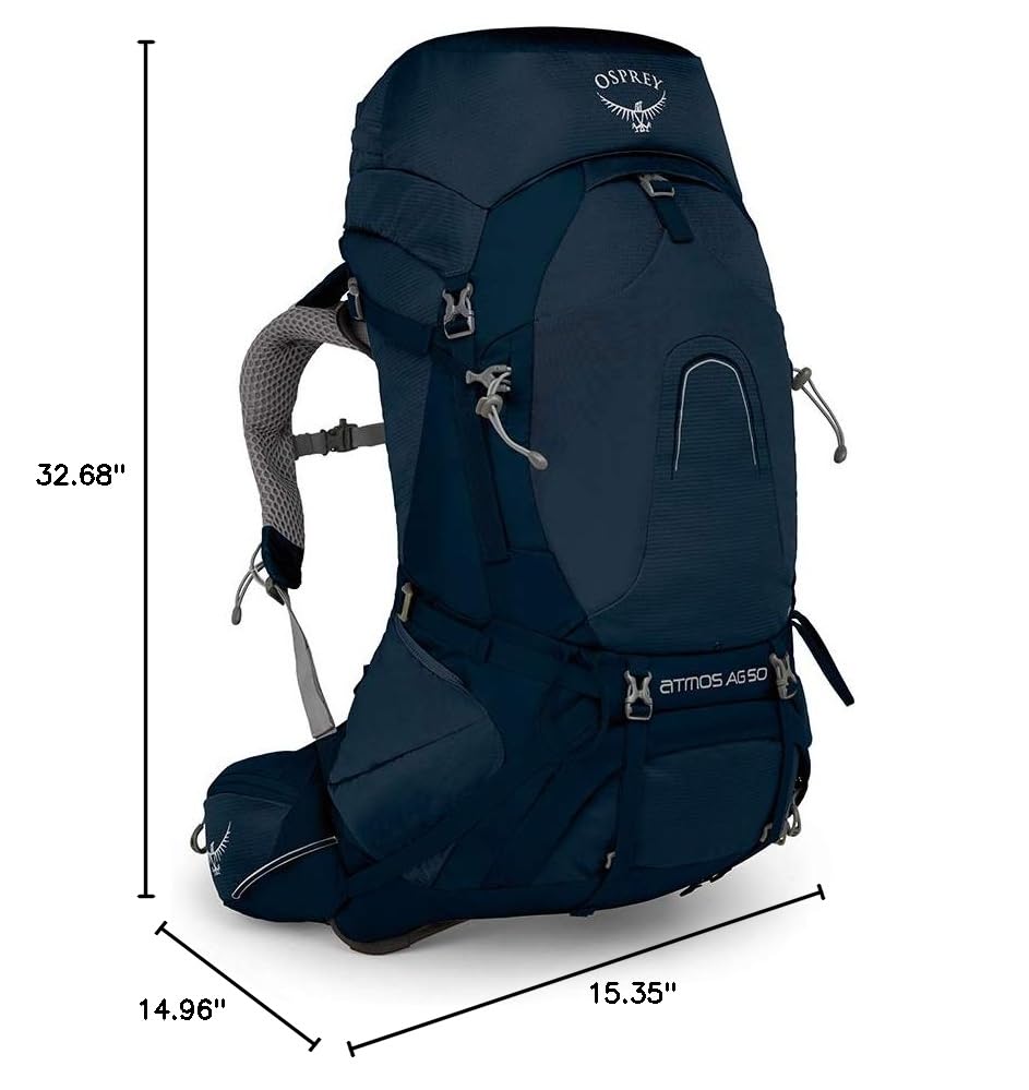 Osprey Atmos AG 50 Men's Backpacking Backpack, Unity Blue , Large