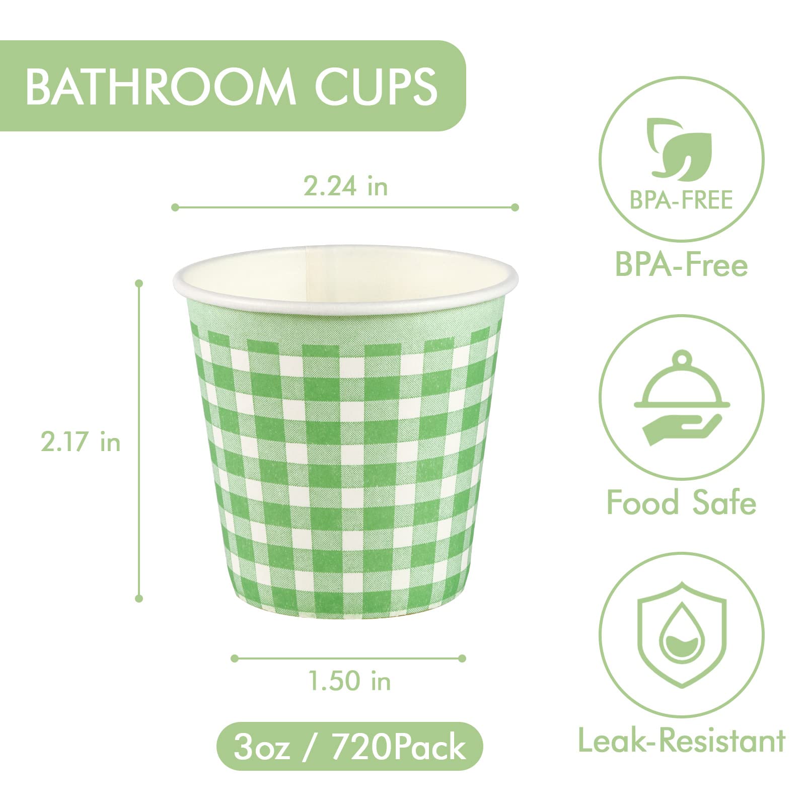 LITOPAK 720 Pack 3 oz Paper Cups, Colorful Disposable Bathroom Cups, Small Mouthwash Cups, Mini Snack Cups, and Disposable Paper Cups for Home, Bathroom, Picnic, Party, and Events.