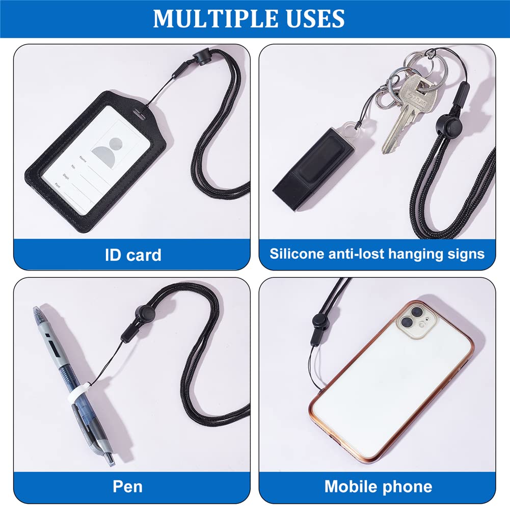 CRASPIRE 23Pcs Anti-Lost Lanyard Set 3pcs Lanyard Strap 5pcs Necklace Lanyards Pendant Holder 15pcs Silicone Rubber Rings Adjustable Fixing Rings Pen Protective Ring Replacement Multipurpose Keychain