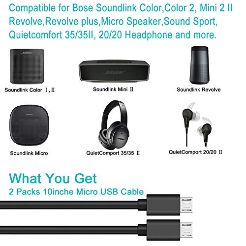 Replacement USB Charging Cable Power Cord for Bose QC20 SoundLink,Charger for Beats Powerbeats2 Studio 2.0 Headphones Earphones,Speaker,Mini 2,QuietComfort 35 Adapter