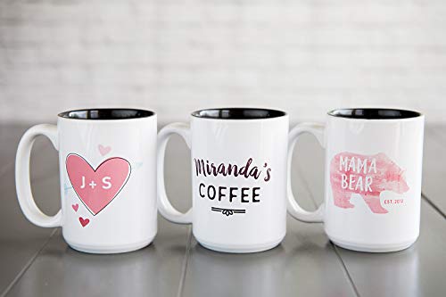 Personalized Coffee Mug with Name 15 oz, Custom Cup for Men and Women Best Friends (Mama Bear Design) - Perfect Christmas Present, Stocking Stuffers for Her
