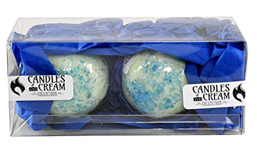 Candles and Cream It's A Beautiful Day Bath Bombs, Invigorating and Luxurious, All-Natural Spa Fizzies for Stress Relief and Aromatherapy-Set of 2