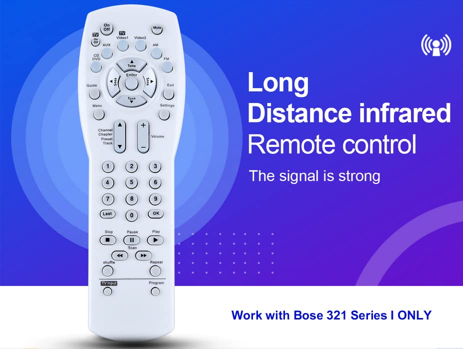 Replacement Remote Control for Bose 321 Series I Audio/Video Receiver (ONLY) NOT Universal