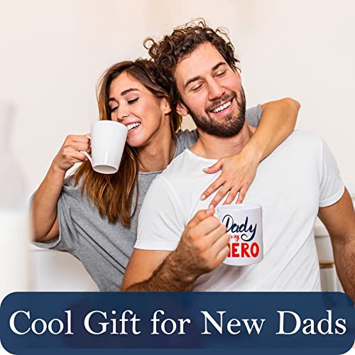 Gifts for Dad Men, Daddy is My Hero Coffee Mug, Cool Stocking Stuffers, Funny Fathers Day Birthday Gift Ideas for New Papa Husband from Daughter Son, Unique Presents, Microwave and Dishwasher Safe