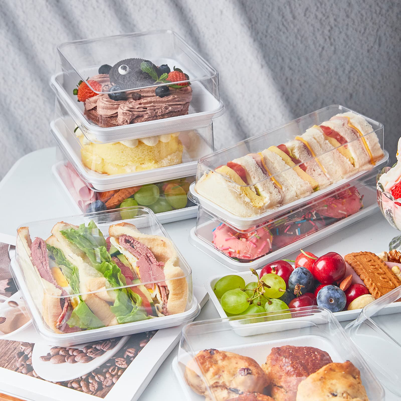 ZORRITA 50 Pack Plastic Charcuterie Boxes with Lid