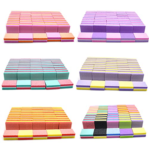 YUANBOO 50 Pcs/lot Colorful Mini Sponge Nail Files Double-Side 100/180 DIY Emery Board Nail Buffering Files Salon Manicure Art Tools (Color : Blue Purple)
