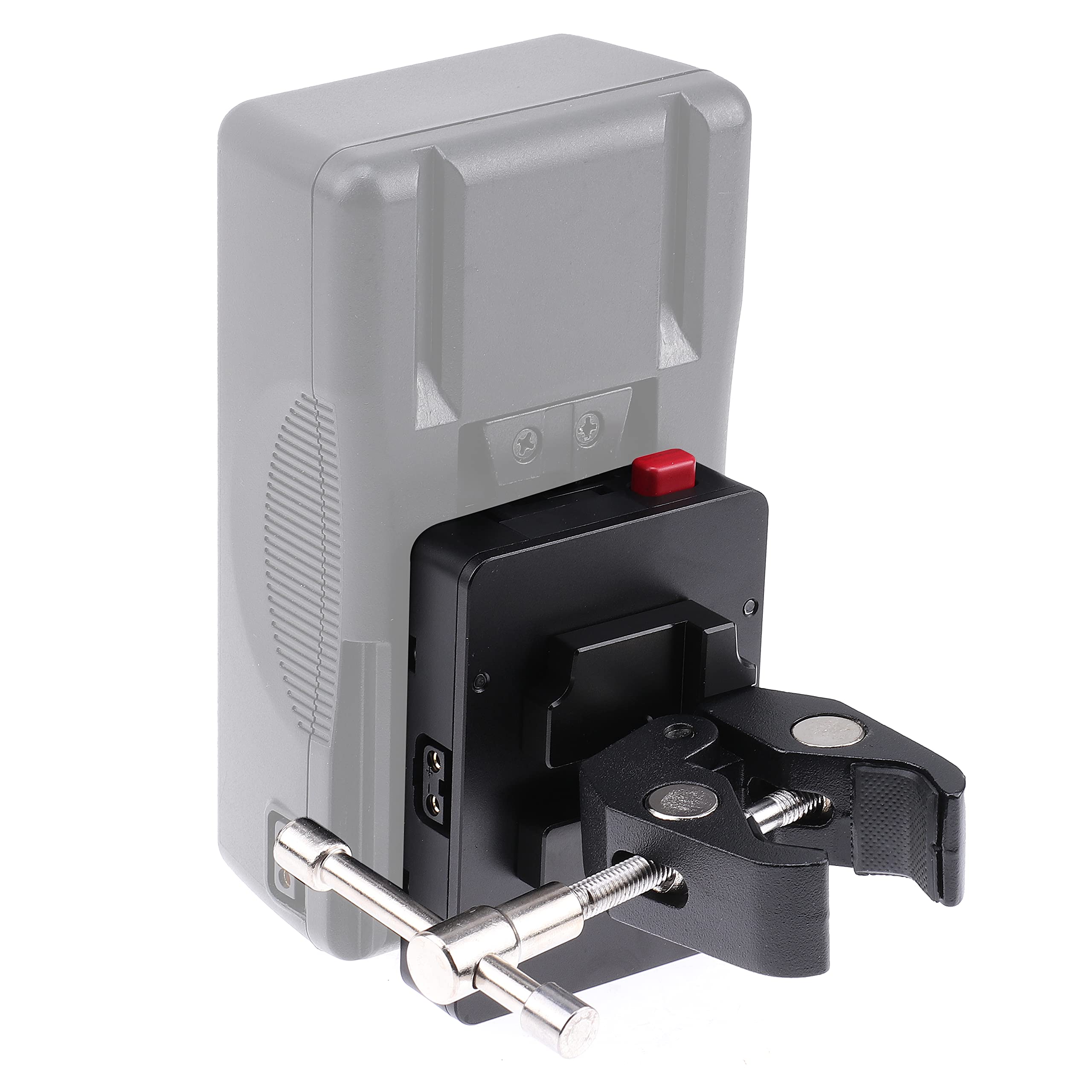 Foto4easy V-Lock Mount Battery Power Supply Plate Adapter with D-tap & Super Clamp for Portable Pocket Tiny Compact Nano V-Mount Battery